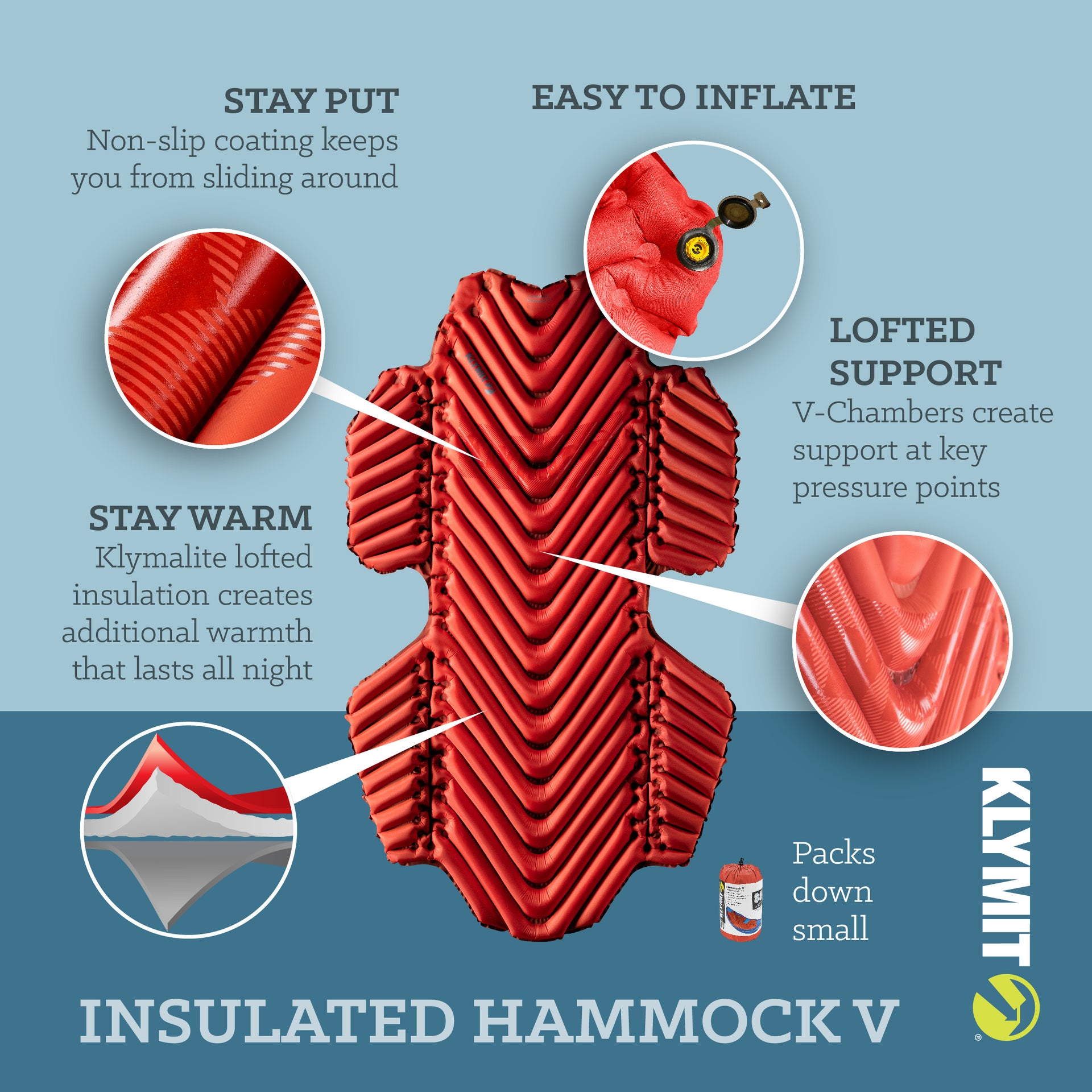 Insulated Hammock V™ Sleeping Pad | Klymit® – Klymit